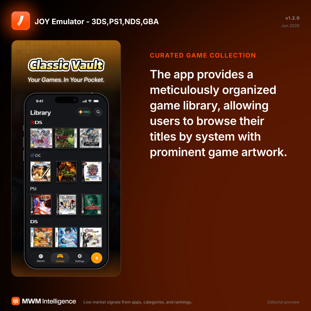 JOY Emulator - 3DS,PS1,NDS,GBA - Entertainment App | MWM