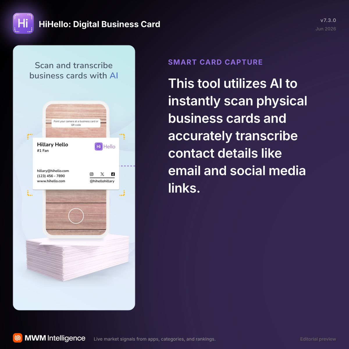 HiHello: Digital Business Card - Business App | MWM
