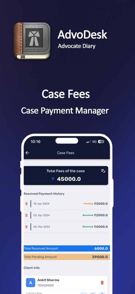 Advocate Diary- AdvoDesk - Productivity App | MWM