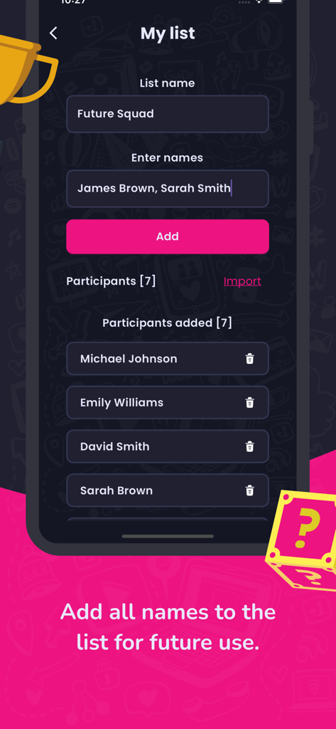 Random name picker for raffles - Utilities App | MWM