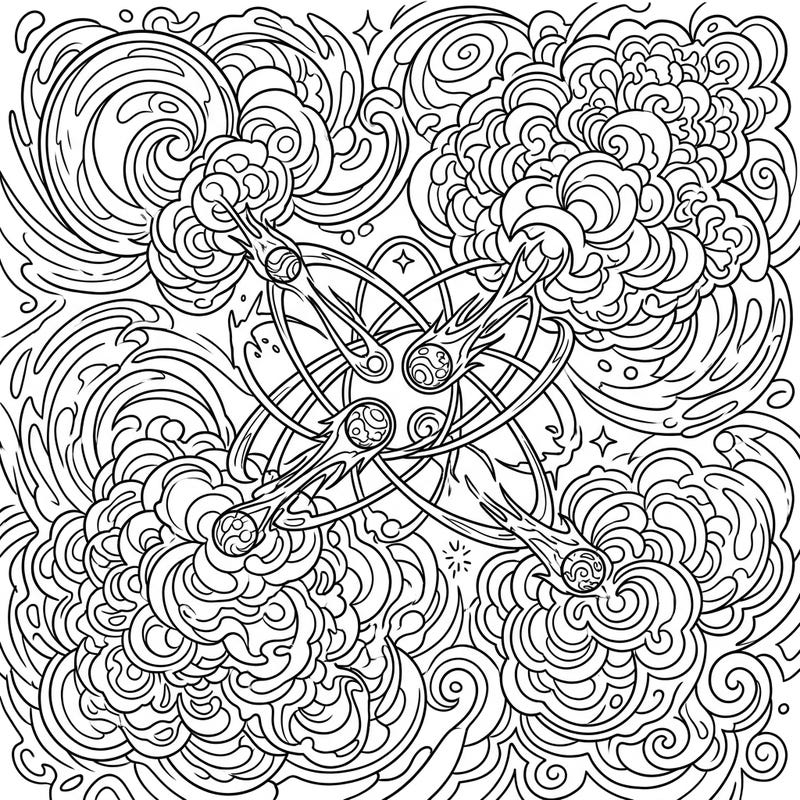 8 Coloriages d'Électrons - Explorez l'Infiniment Petit — Color Pop