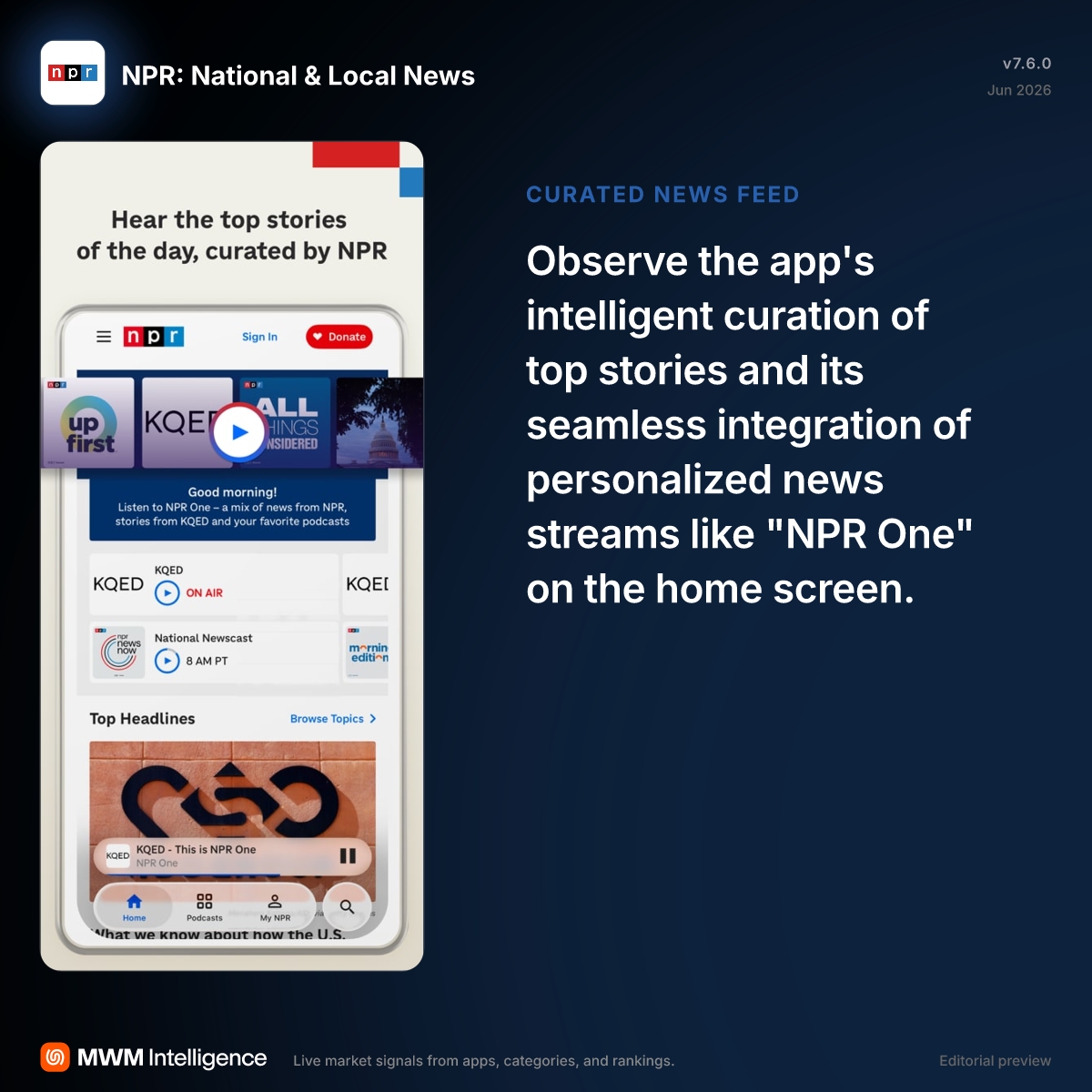 NPR: National & Local News - News App | MWM