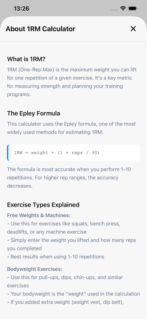 1RM Calculator: Epley Formula | Precision Strength & Max Lift Tool