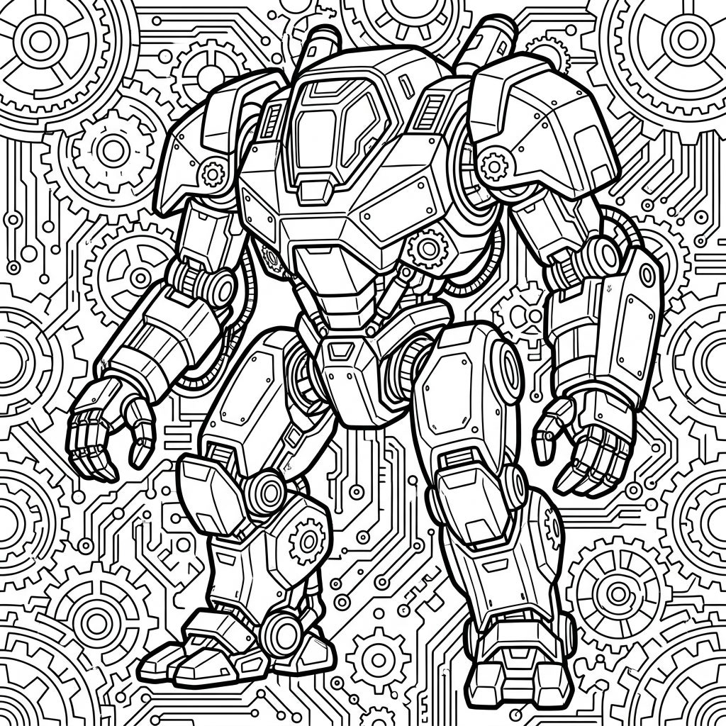 Mechs Detallados para Colorear - Descarga Gratis Aquí — Color Pop