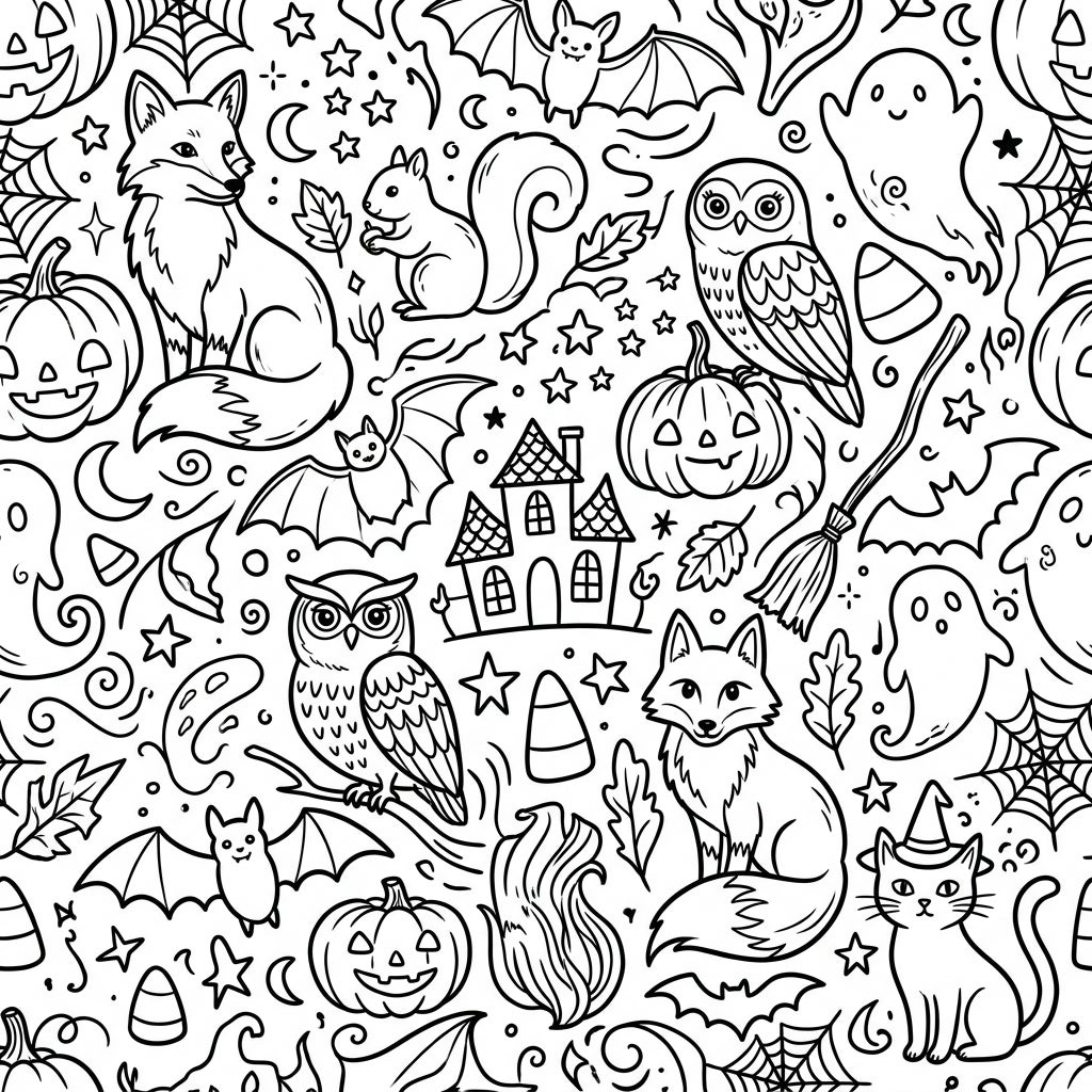 Animali Halloween da Colorare: Disegni Gratis Stampabili — Color Pop