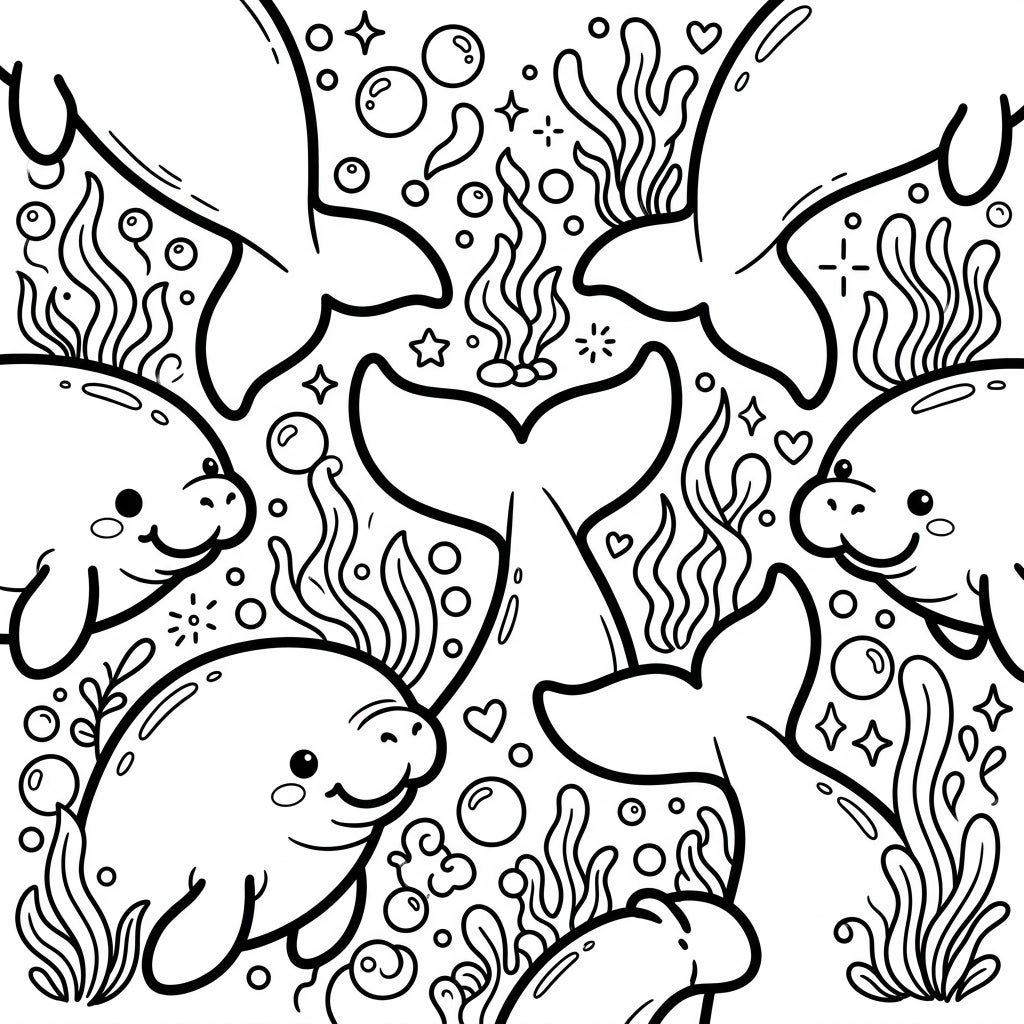 Code di Lamantino Kawaii da Colorare - Gratuito e Stampabile — Color Pop
