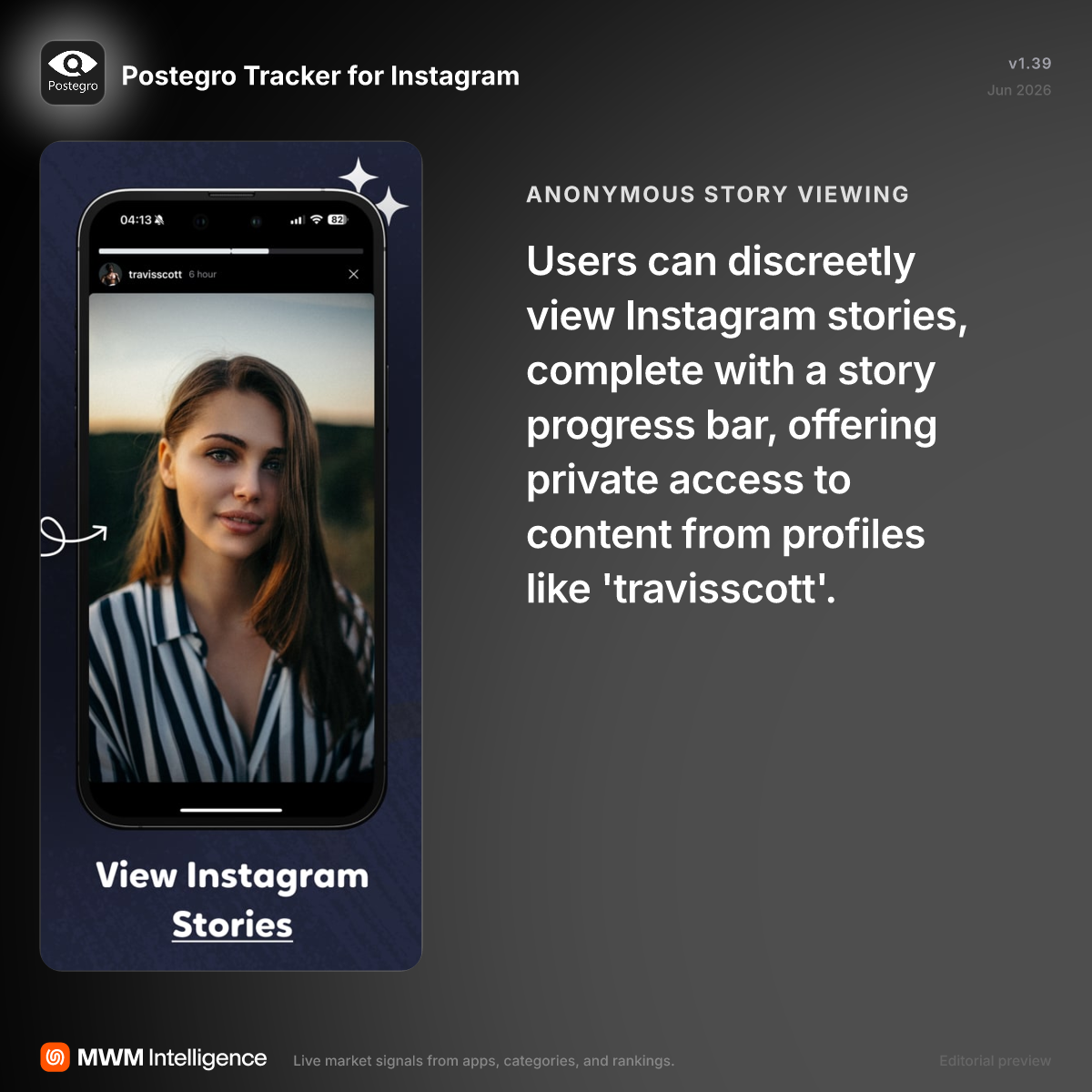 Postegro Tracker for Instagram - Social Networking App | MWM