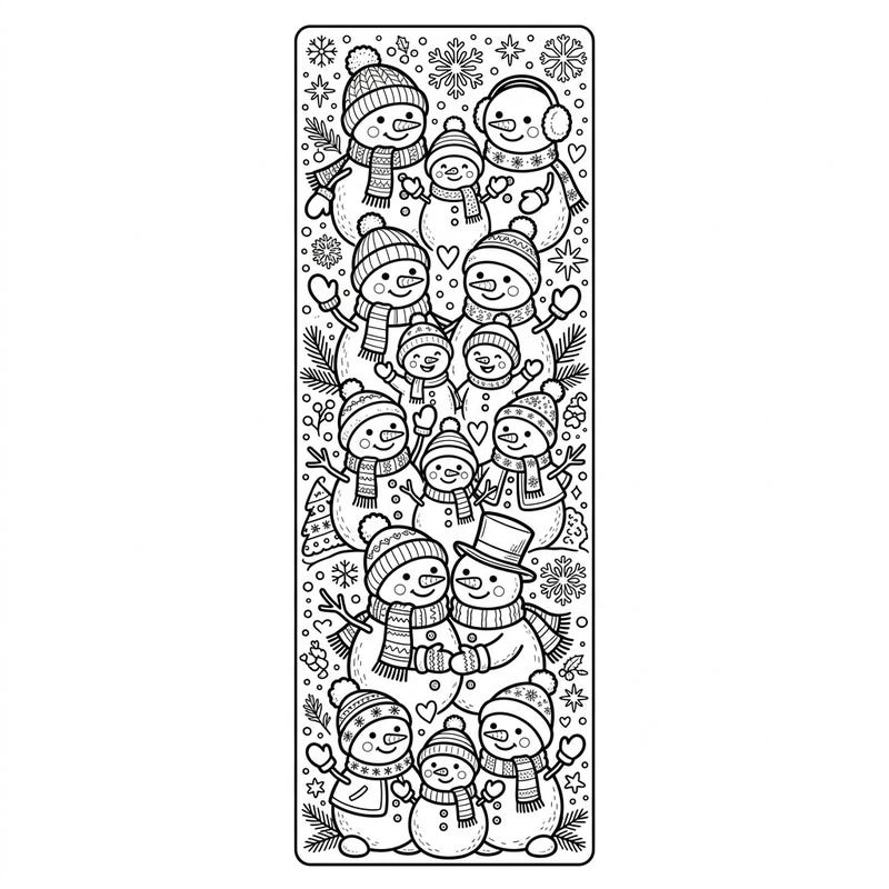 雪だるま家族の無料塗り絵【全10枚】 | 親子で楽しむ冬の印刷ぬりえ — Color Pop