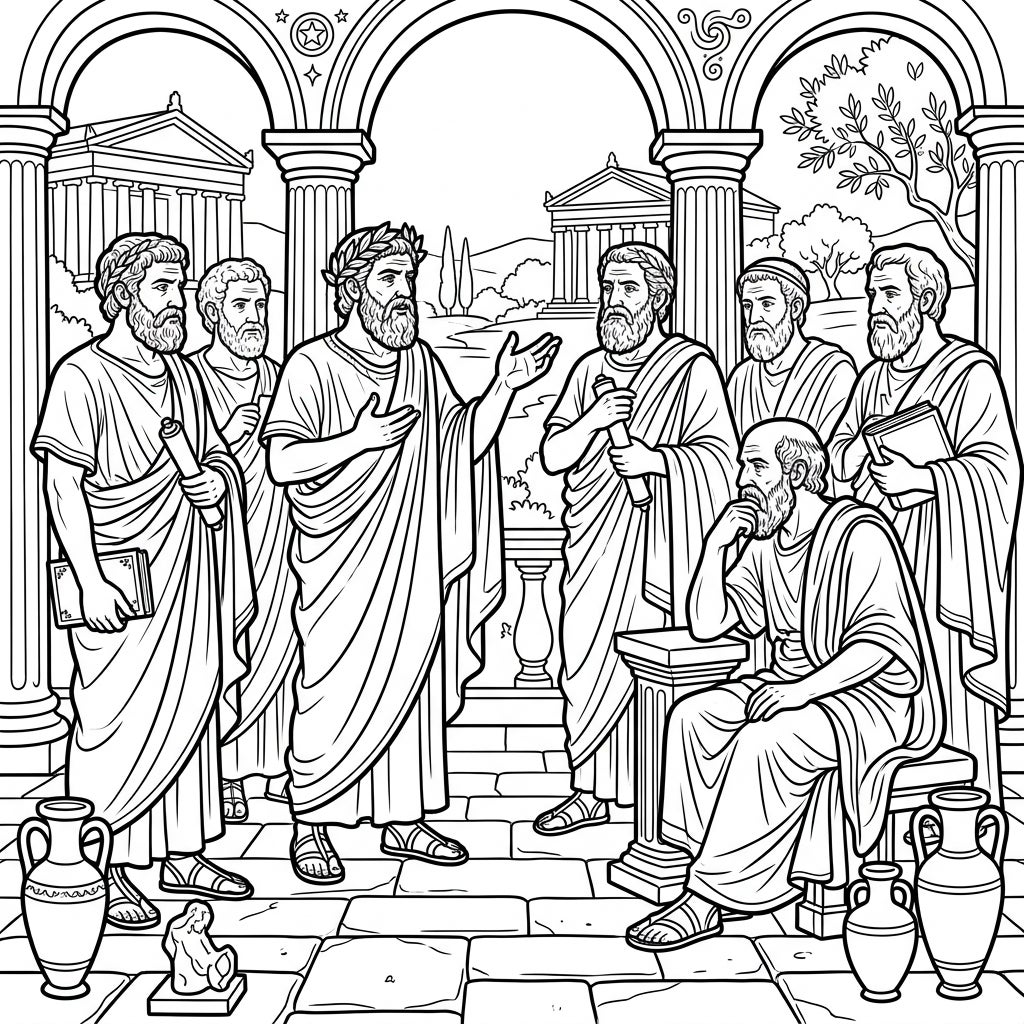 6 Roman Philosophers Coloring Pages - Free Printable — Color Pop