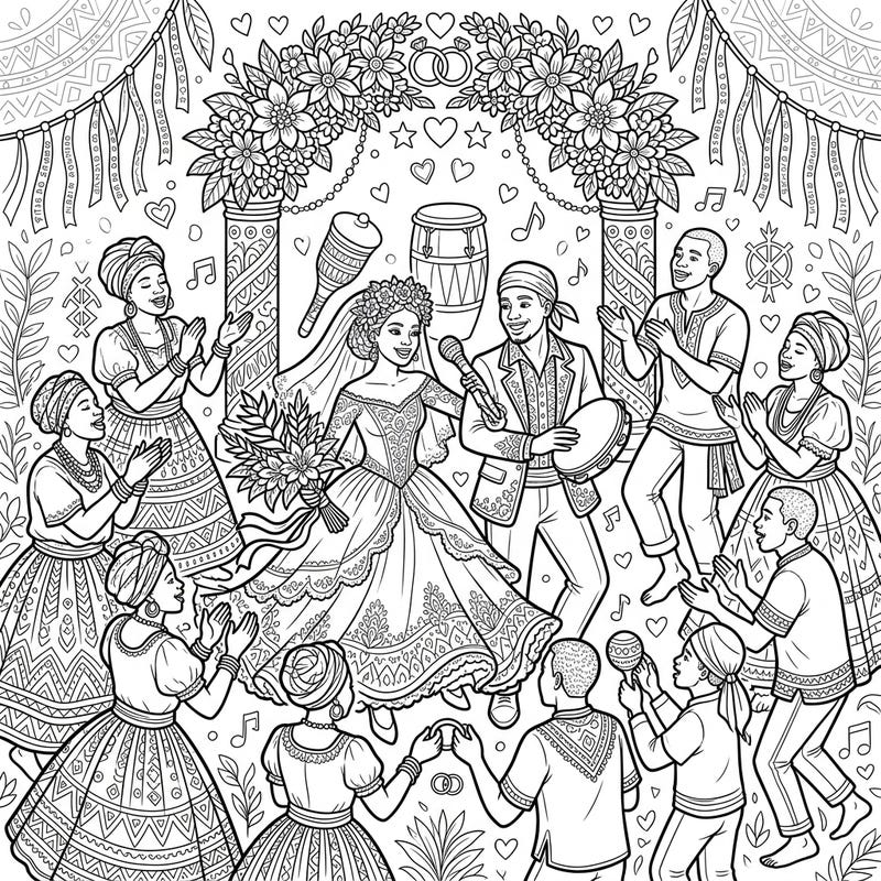 10 Samba de Roda Coloring Pages - Free Printable — Color Pop
