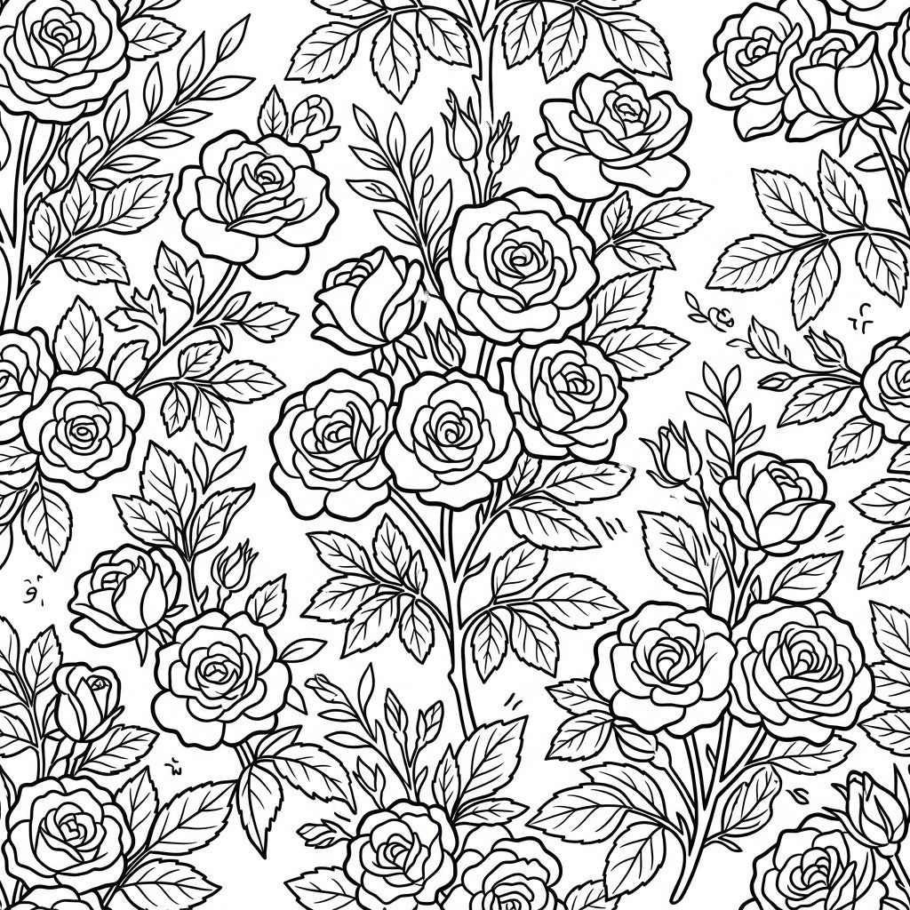 8 Floribunda Roses Coloring Pages - Free Printable Designs — Color Pop