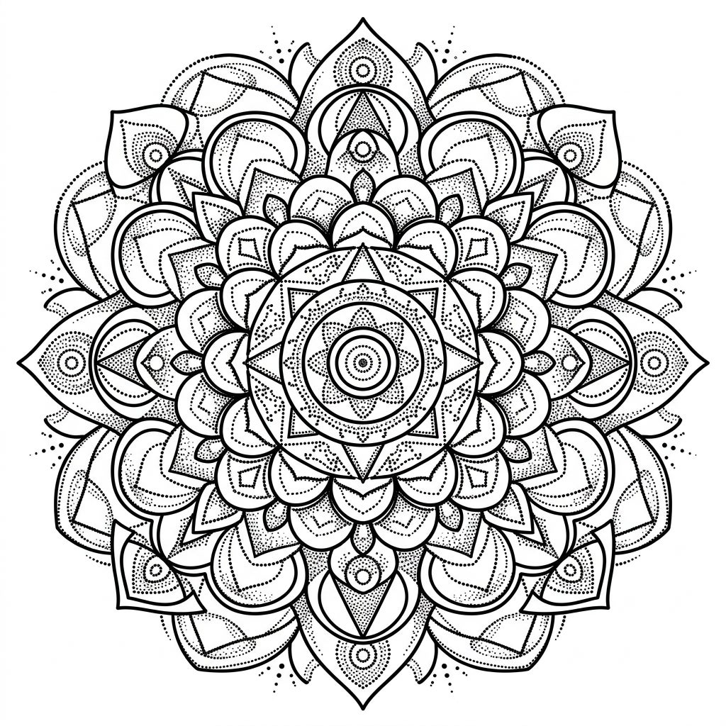 Dot Work Mandala Coloring Page for Seniors - Free Printable — Color Pop