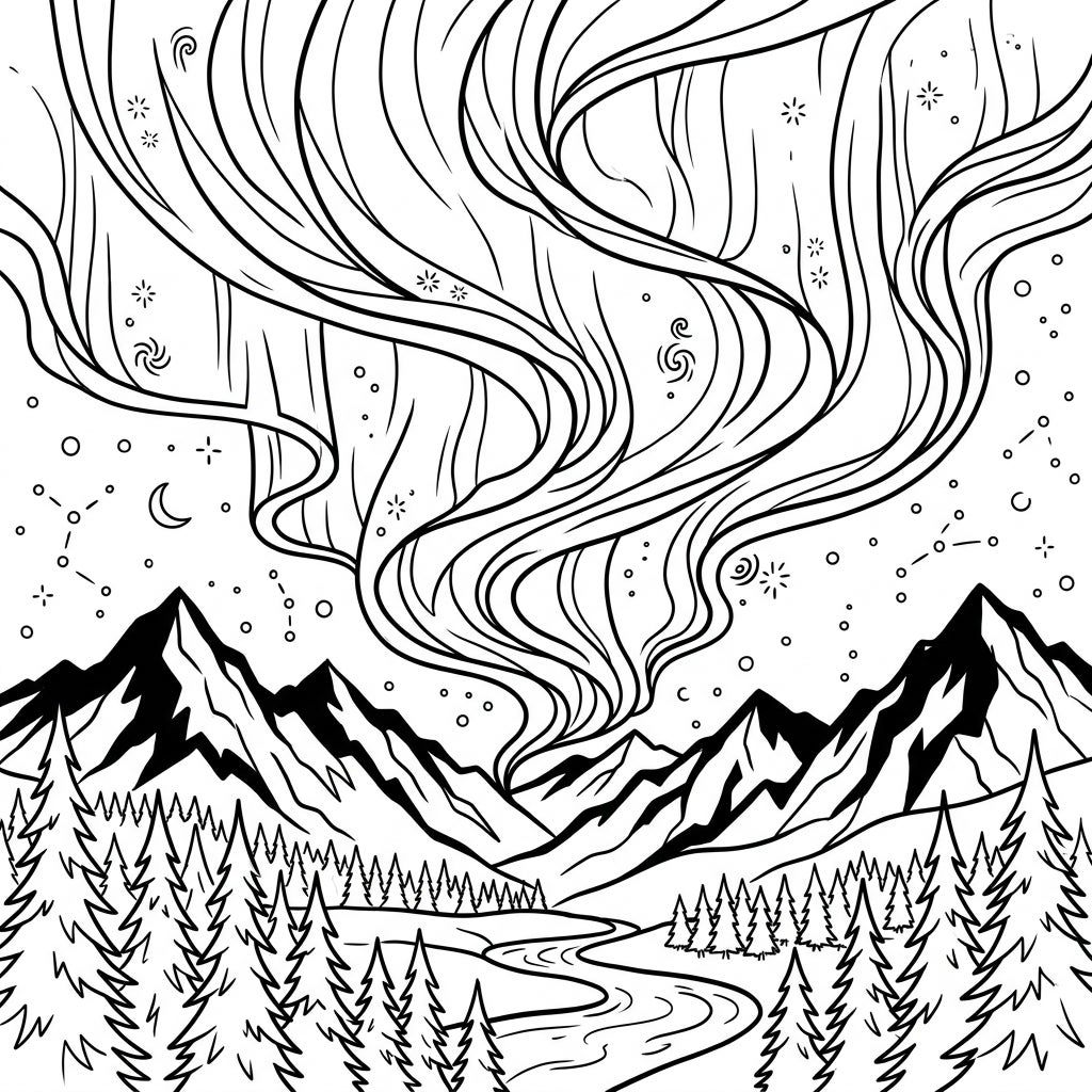 Aurore Rouge Spectaculaire – Coloriage Adulte Imprimable Gratuit ...