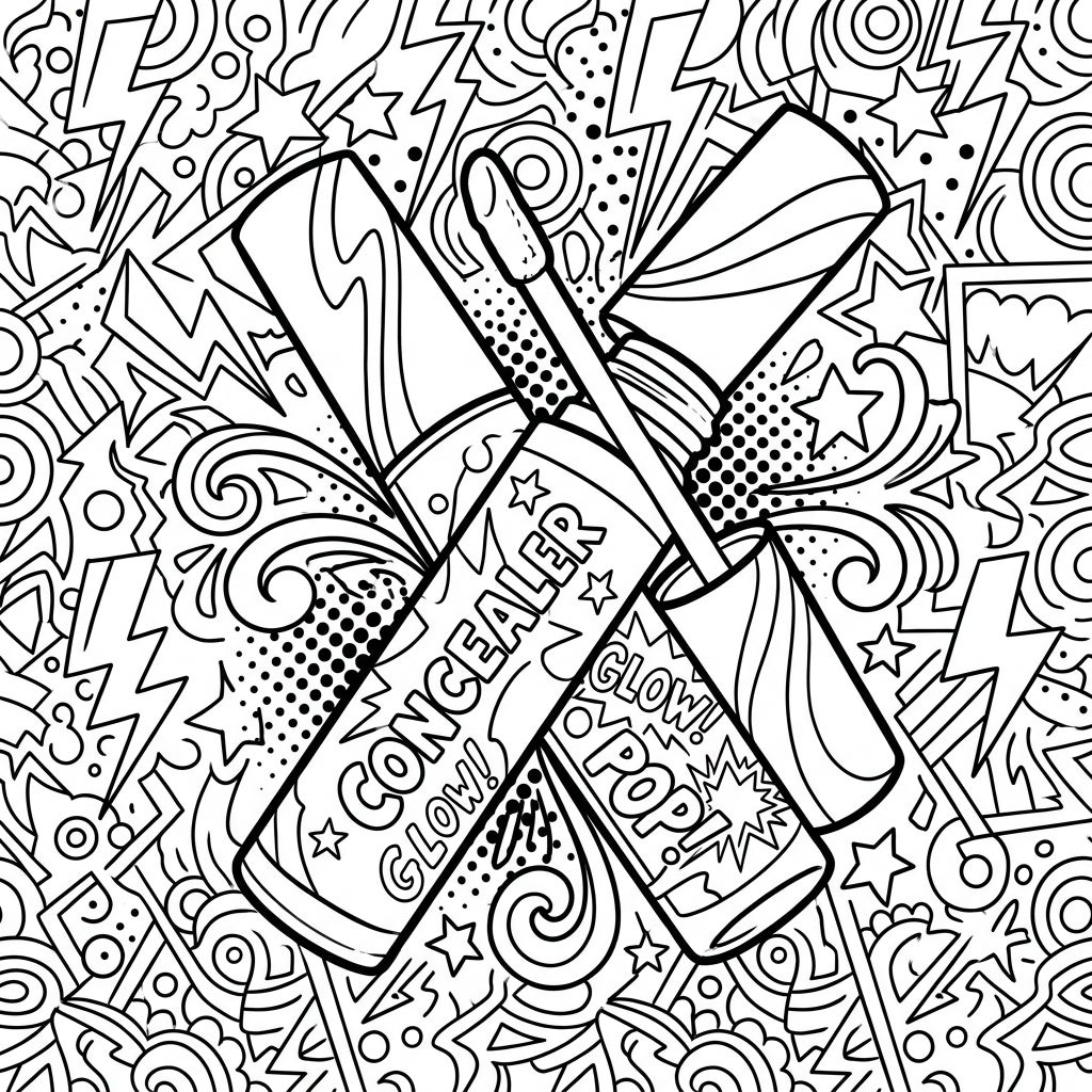 Corretivo Pop Art: Desenho para Colorir Grátis e Imprimível — Color Pop