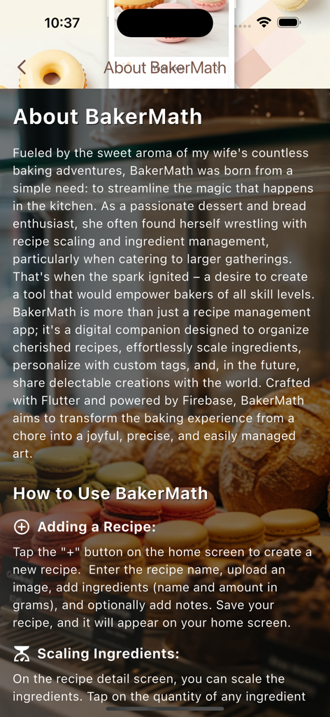Baker Math - Food & Drink App | MWM