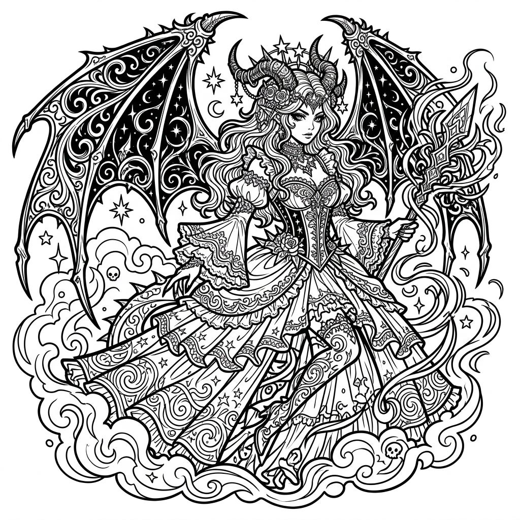 Fantasy e Mitologia Gotica da Colorare | Pagina Unica — Color Pop