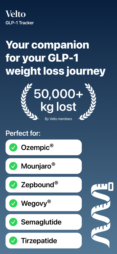 GLP 1 Tracker: Velto Journal - Health & Fitness App | MWM