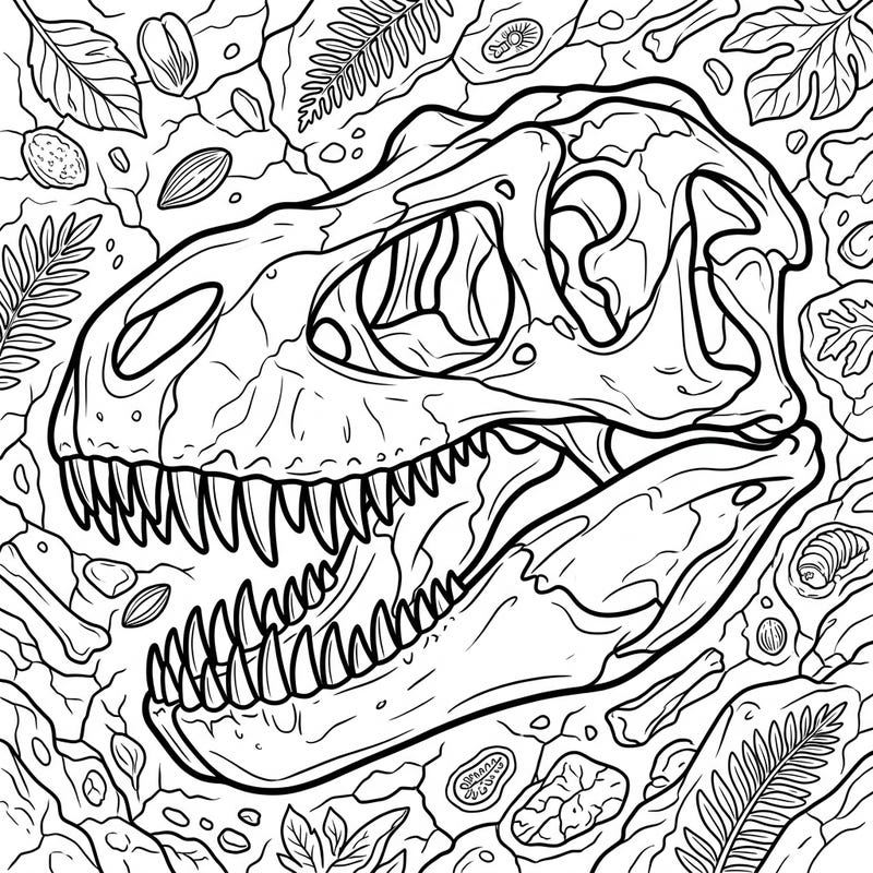 8 Cráneo de T-Rex Páginas para Colorear | Gratis Imprimibles — Color Pop