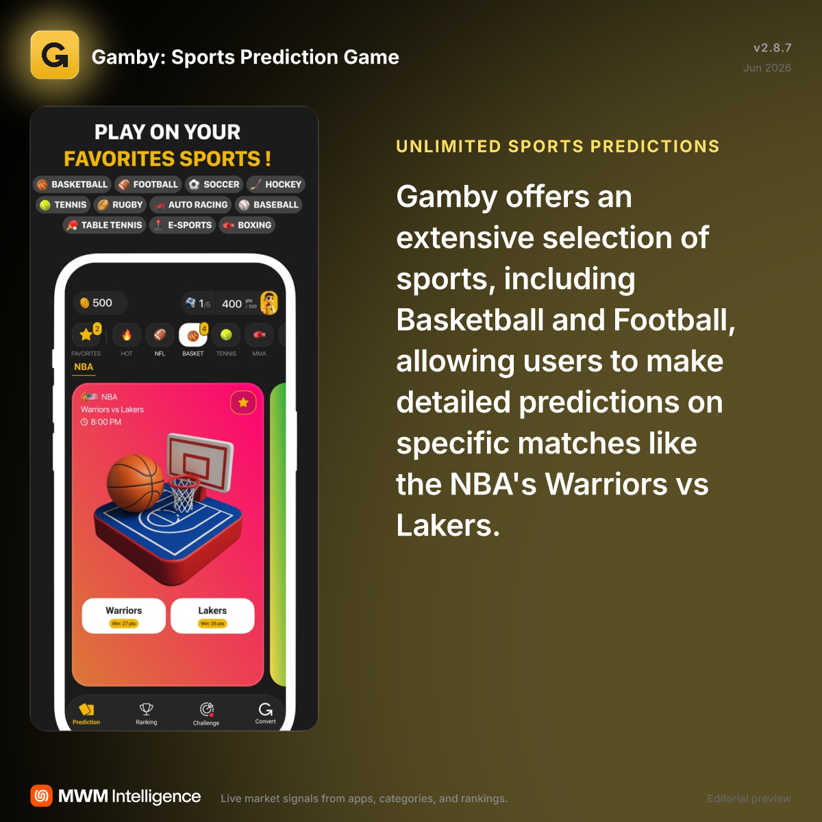 Gamby: Sports Prediction Game - Games App | MWM