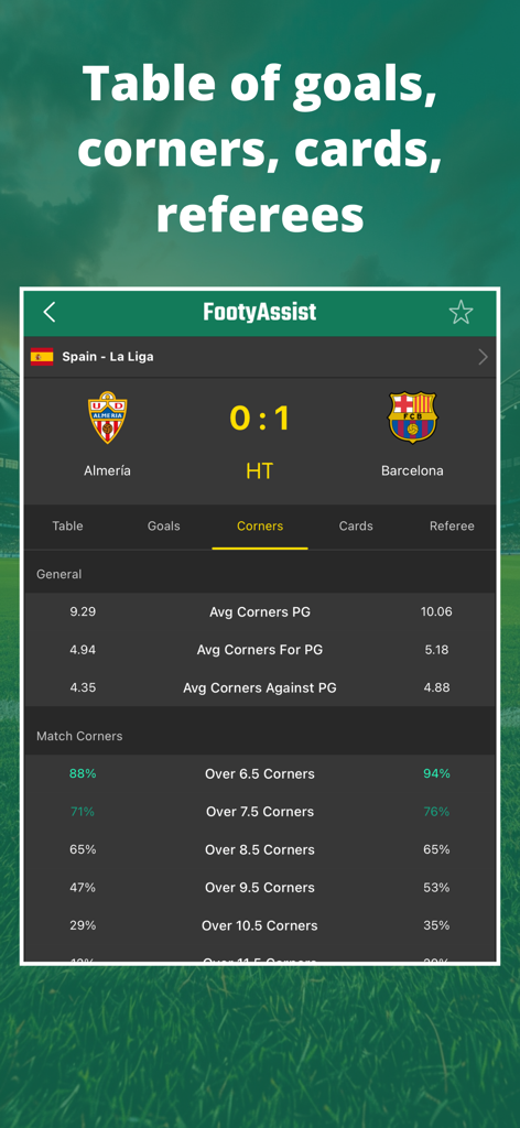 FootyAssist - Soccer Tables - Sports App | MWM