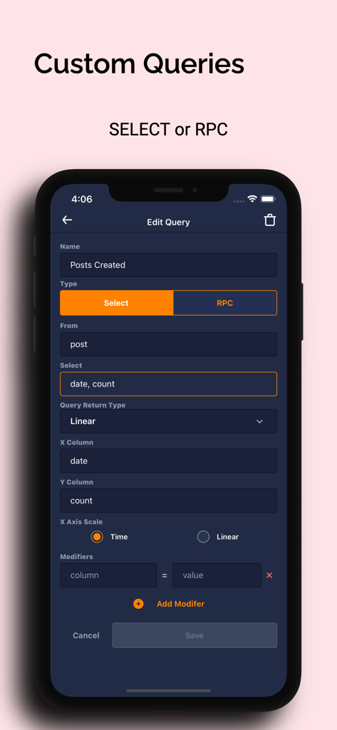 Charts: For Supabase - Developer Tools App | MWM
