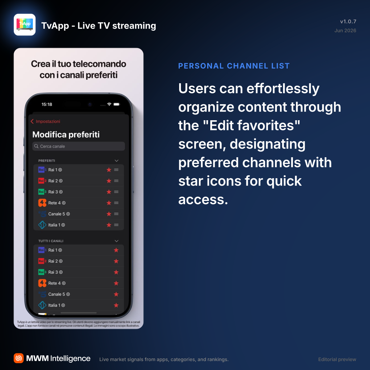 TvApp - Live TV streaming - Entertainment App | MWM