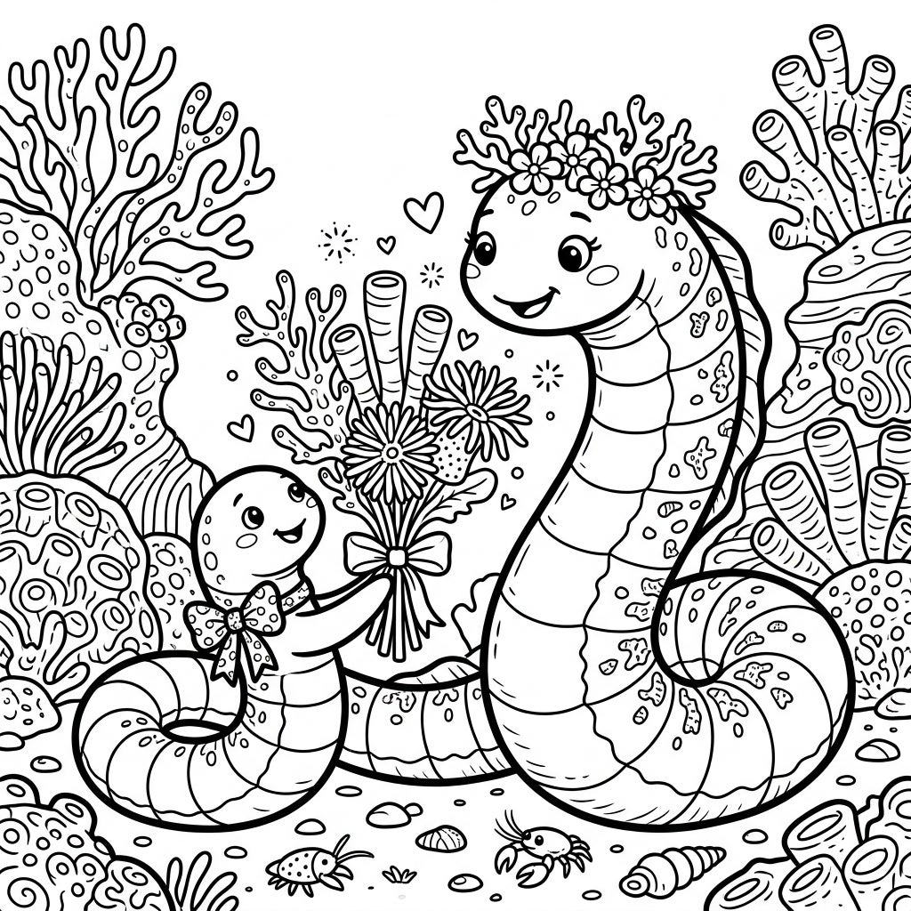 Abyssal Worms Mother's Day Coloring Page - Free Printable — Color Pop