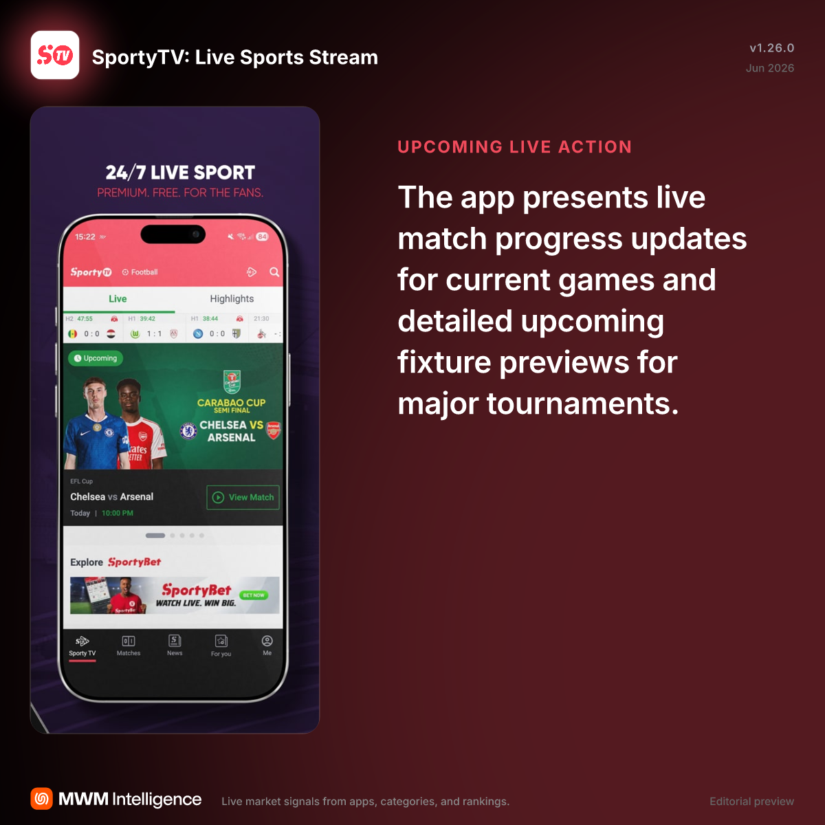 SportyTV: Live Sports Stream - Sports App | MWM