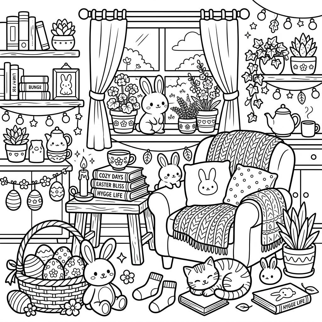 Kawaii Home & Lifestyle Coloring Page - Free Printable — Color Pop