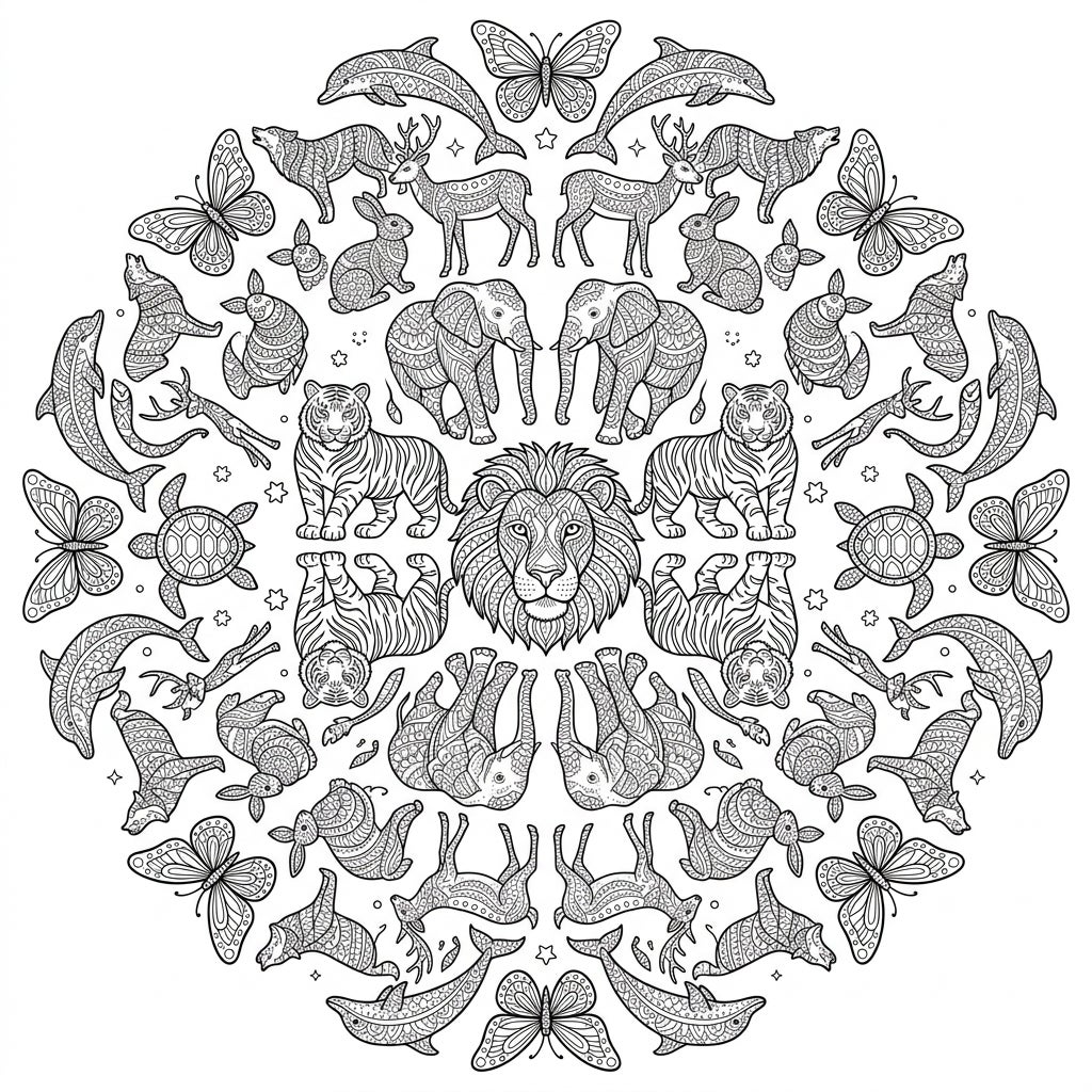 Animales Mandala para Colorear – Imprimible Gratis — Color Pop