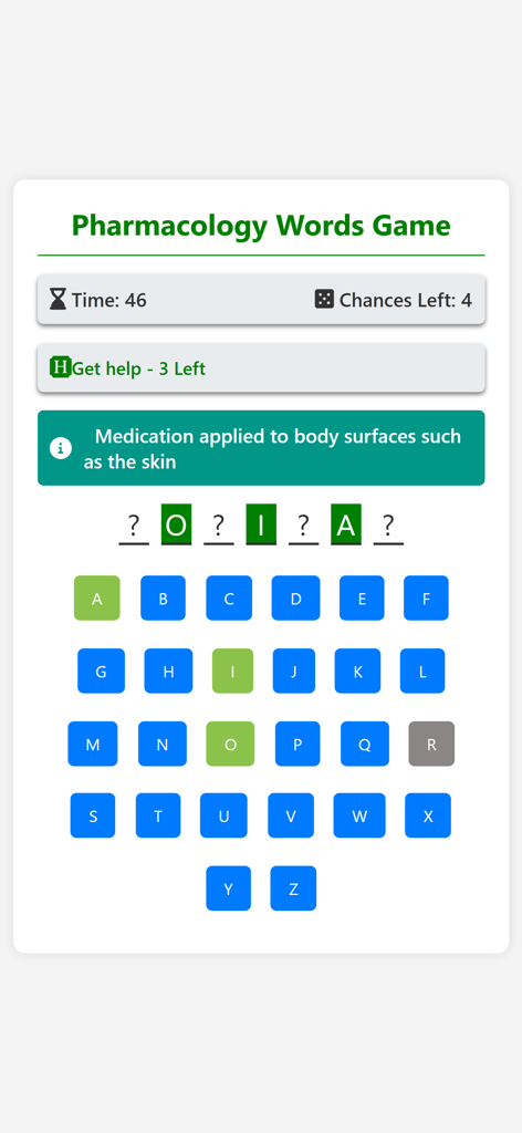 Pharmacology Game Words Guess - Games App | MWM