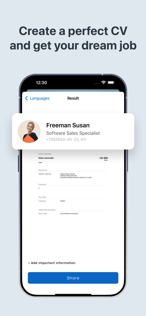 AI resume builder: linkedin CV - Business App | MWM
