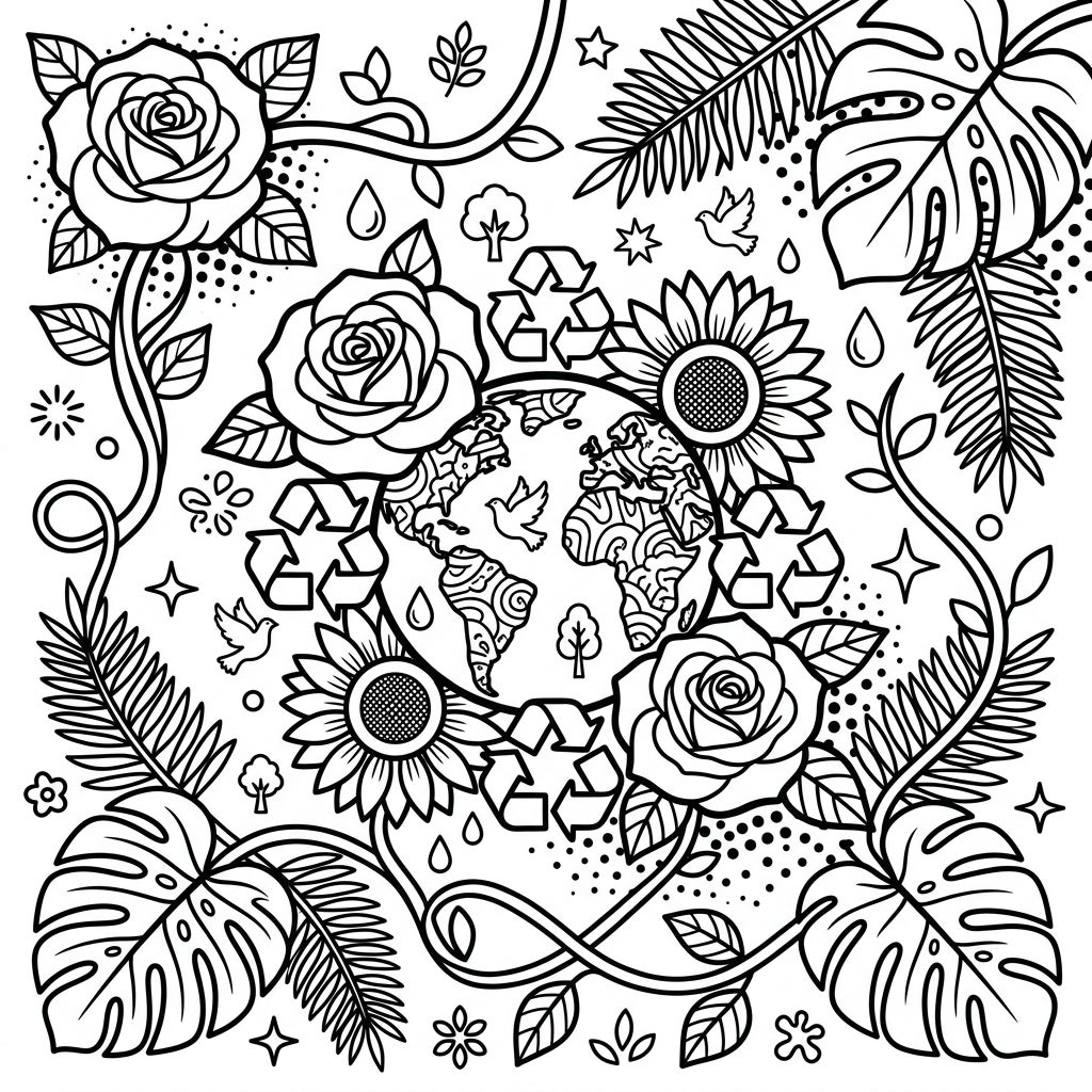 Coloriage Plantes & Fleurs Pop Art – Gratuit & Imprimable — Color Pop