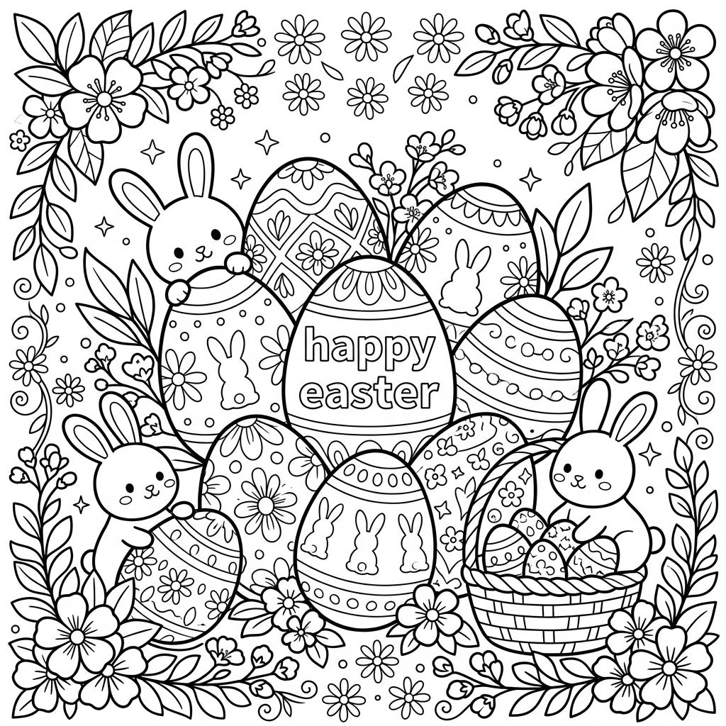 Painted Easter Eggs Coloring Page - Free & Printable Fun — Color Pop