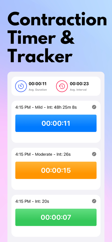 Contraction Tracker - Timer - Medical App | MWM