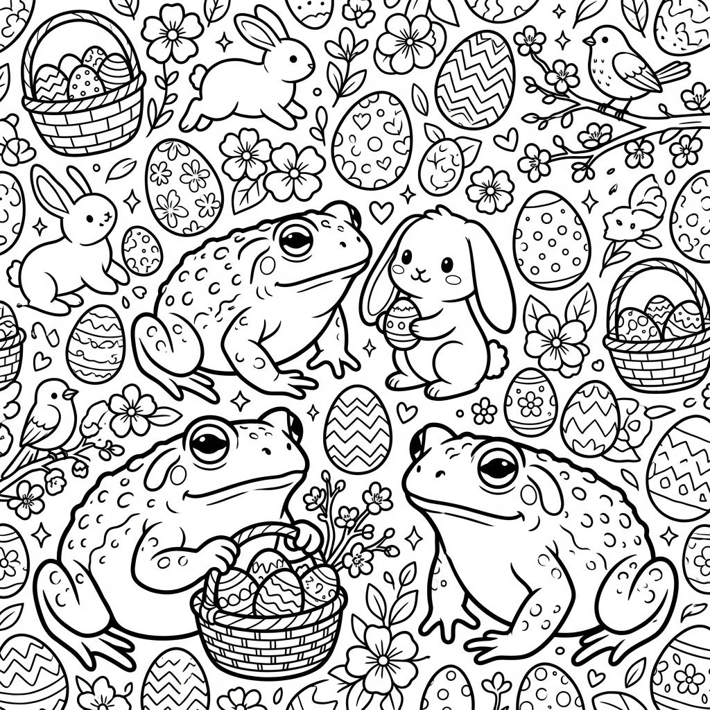 Spadefoot Toads Easter Coloring Page - Free Printable Fun — Color Pop