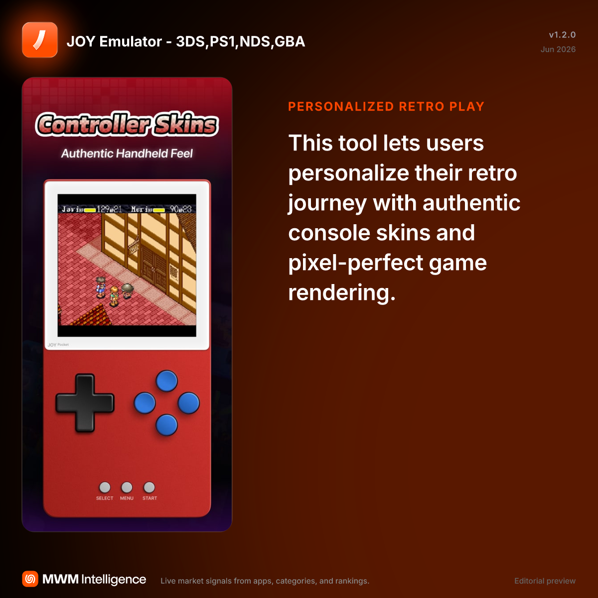 JOY Emulator - 3DS,PS1,NDS,GBA - Entertainment App | MWM