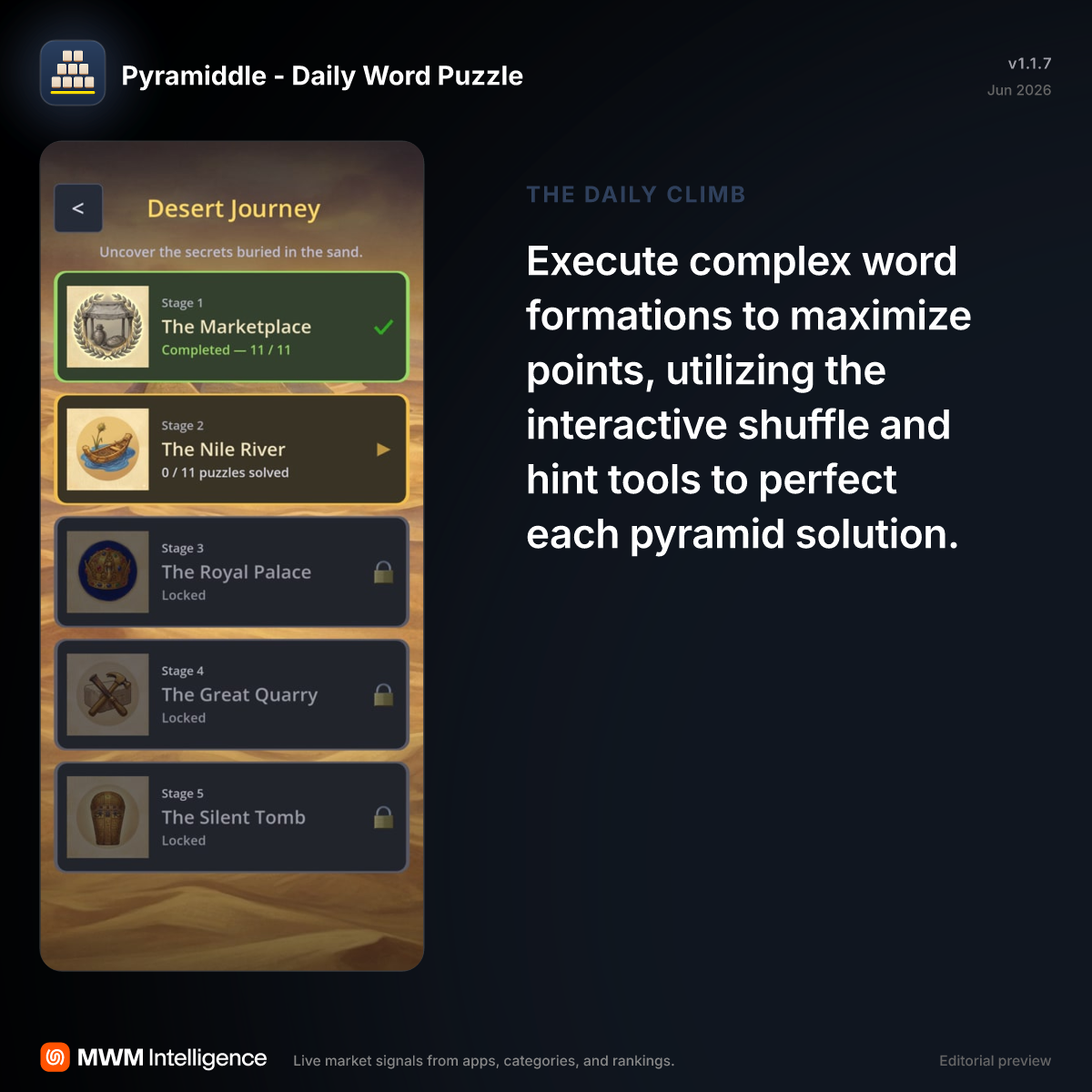 Pyramiddle - Daily Word Puzzle - Games App | MWM