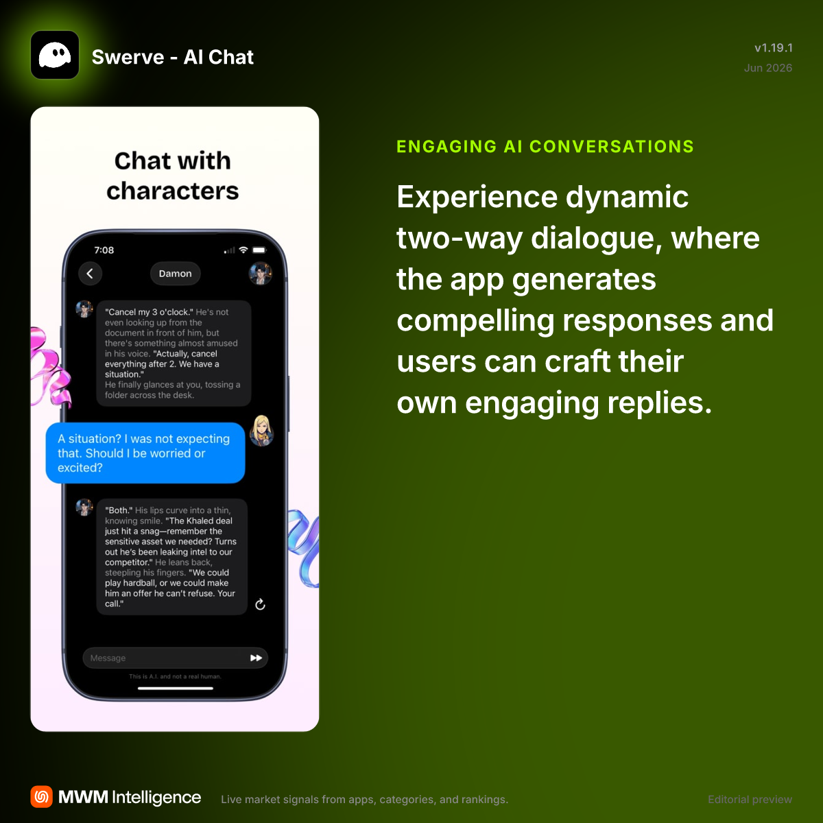 Swerve - AI Chat - Entertainment App | MWM