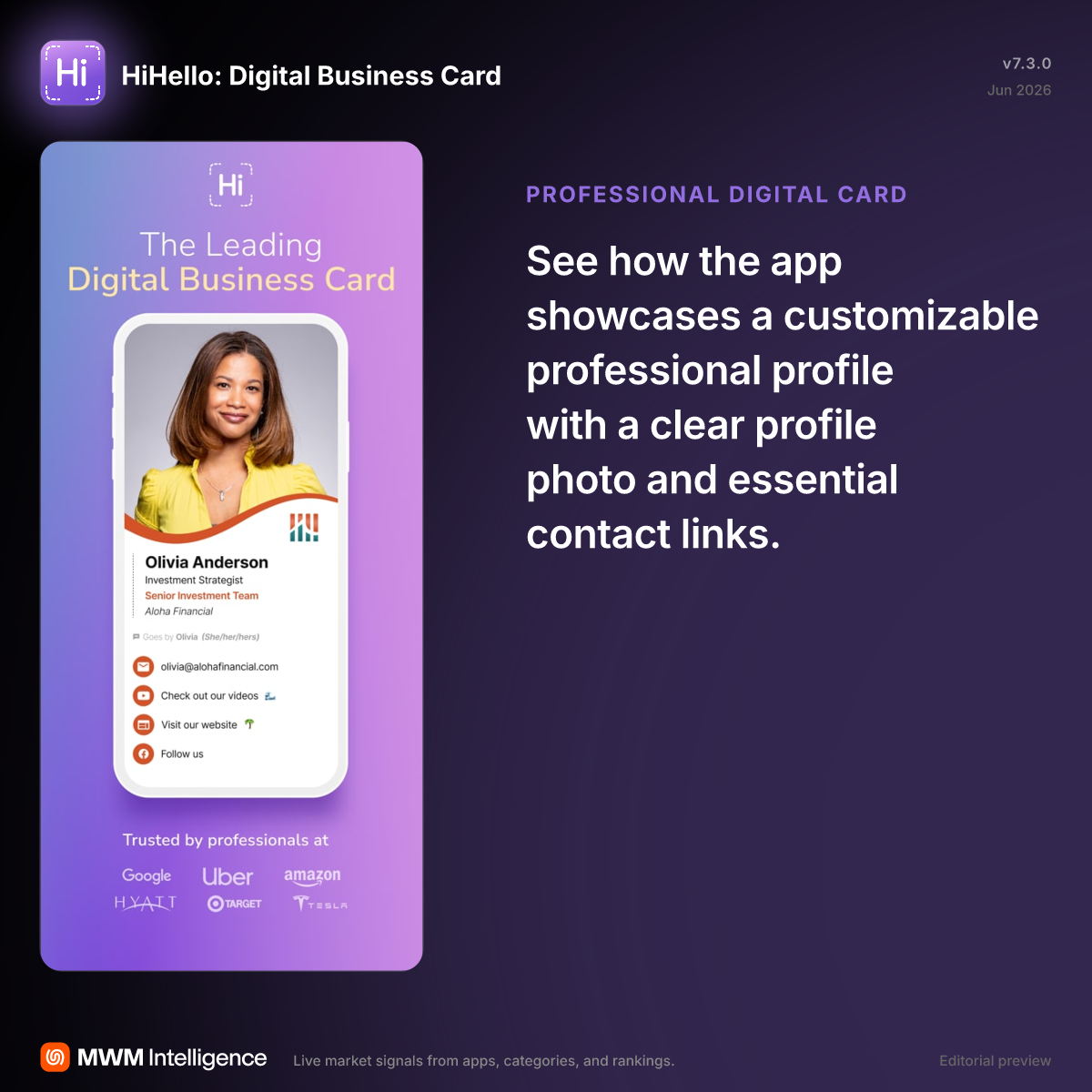 HiHello: Digital Business Card - Business App | MWM