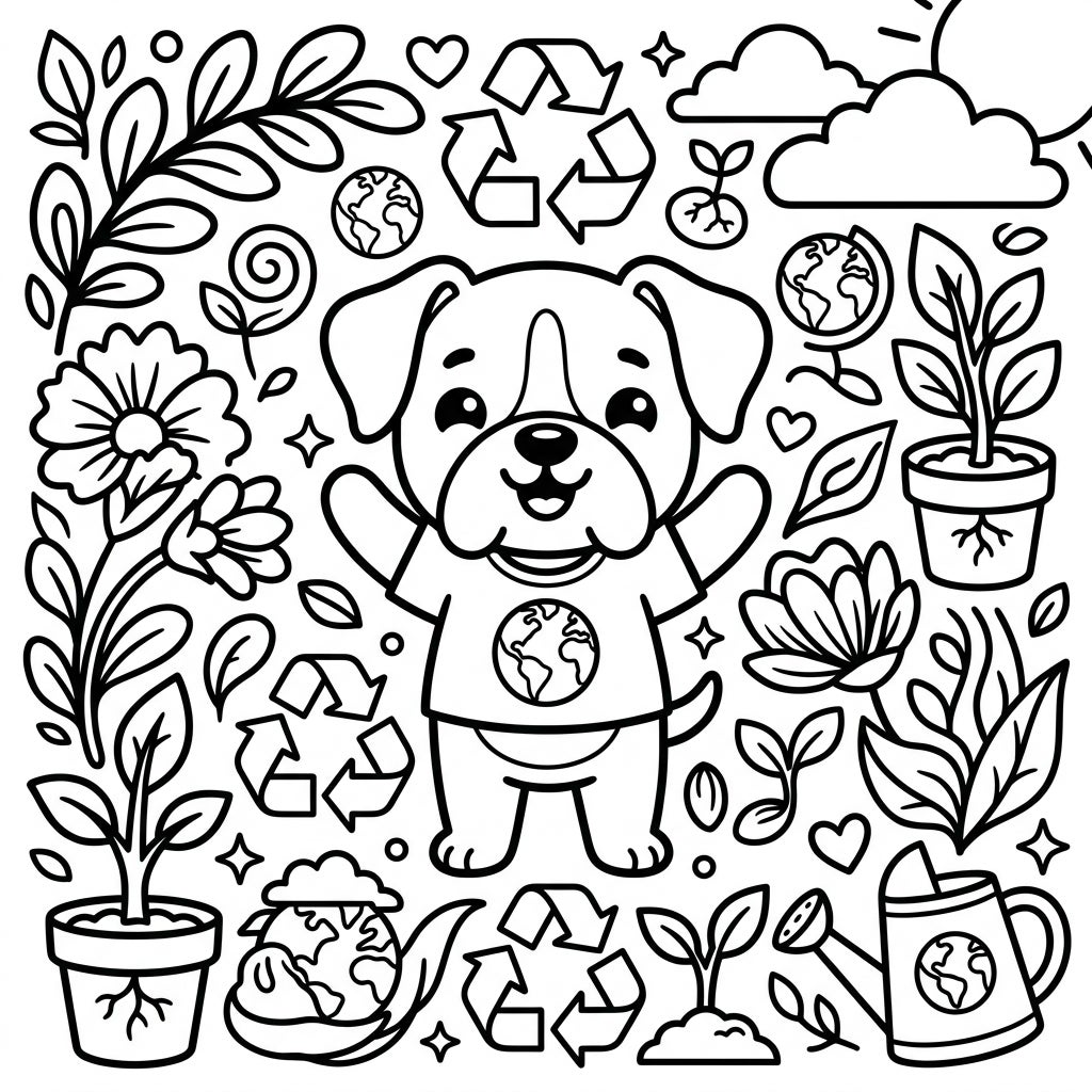 Kawaii Boxer for Earth Day - Free Printable Coloring Page — Color Pop