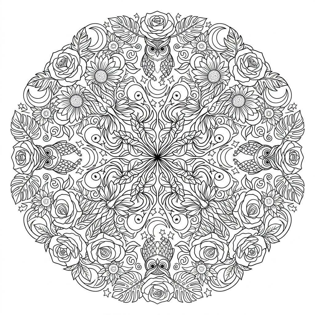 Coloriage Plantes & Fleurs Mandala | Gratuit à Imprimer — Color Pop